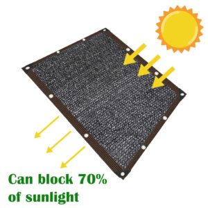 Joepen 70% Black Shade Cloth with Grommets, Greenhouse Garden Shade Cover Plant Shades from Sun, 10ftx10ft