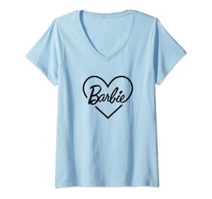 barbie heart logo v-neck t-shirt