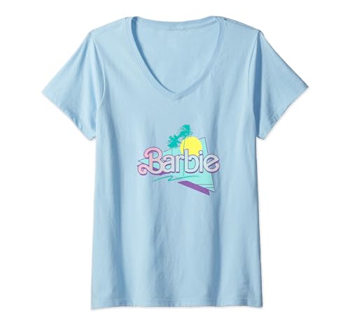 Barbie 90's Barbie Logo V-Neck T-Shirt