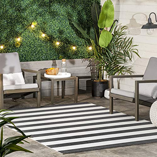 nuLOOM Christa Striped Indoor/Outdoor Area Rug, 5x8, Black