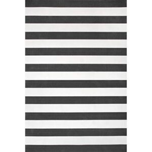 nuLOOM Christa Striped Indoor/Outdoor Area Rug, 5x8, Black