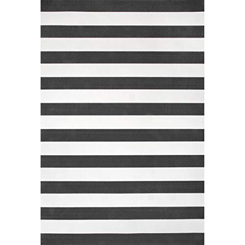 nuLOOM Christa Striped Indoor/Outdoor Area Rug, 5x8, Black