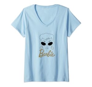 barbie vintage gold glasses v-neck t-shirt