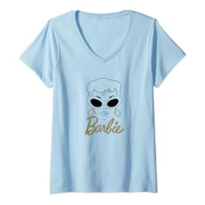 Barbie Vintage Gold Glasses V-Neck T-Shirt