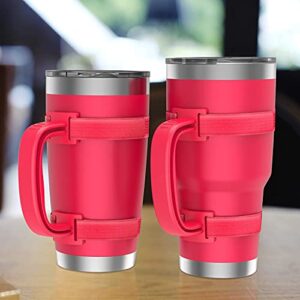 Yoelike 11 Colors New Upgrade Anti-Slip Adjustable Handle Fit for 20 Oz to 44 Oz of YETI, RTIC, Ozark Trail, Simple Modern, SIC, SUNWILL, Tervis All Brand Travel Tumbler Cup Mug (Red)