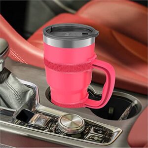 Yoelike 11 Colors New Upgrade Anti-Slip Adjustable Handle Fit for 20 Oz to 44 Oz of YETI, RTIC, Ozark Trail, Simple Modern, SIC, SUNWILL, Tervis All Brand Travel Tumbler Cup Mug (Red)