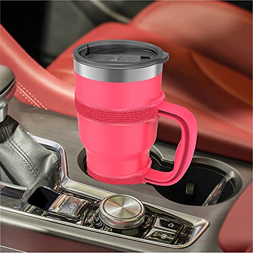 Yoelike 11 Colors New Upgrade Anti-Slip Adjustable Handle Fit for 20 Oz to 44 Oz of YETI, RTIC, Ozark Trail, Simple Modern, SIC, SUNWILL, Tervis All Brand Travel Tumbler Cup Mug (Red)