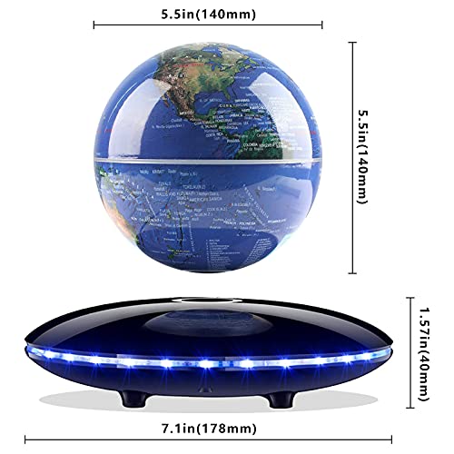 RUIXINDA Levitating Globe,Cool Gadgets Magnetic Globes Floating Globe World Map Office Decor with LED Light Base,Cool Tech Gift for Men Father Boys Boss