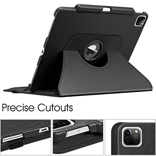 Fintie Rotating Case for iPad Pro 12.9-inch 6th Generation 2022-360 Degree Swiveling Protective Cover with Pencil Holder, Auto Sleep/Wake, Also Fit iPad Pro 12.9" 5th/4th/3rd Gen, Black