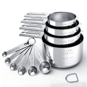 tiluck stainless steel measuring cups & spoons set, cups and spoons,kitchen gadgets for cooking & baking