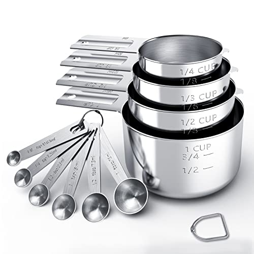 TILUCK Stainless Steel Measuring Cups & Spoons Set, Cups and Spoons,Kitchen Gadgets for Cooking & Baking