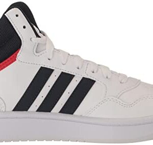 adidas Adult Hoops 3.0 Mid White/Legend Ink/Vivid Red 9