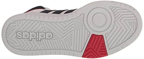 adidas Adult Hoops 3.0 Mid White/Legend Ink/Vivid Red 9