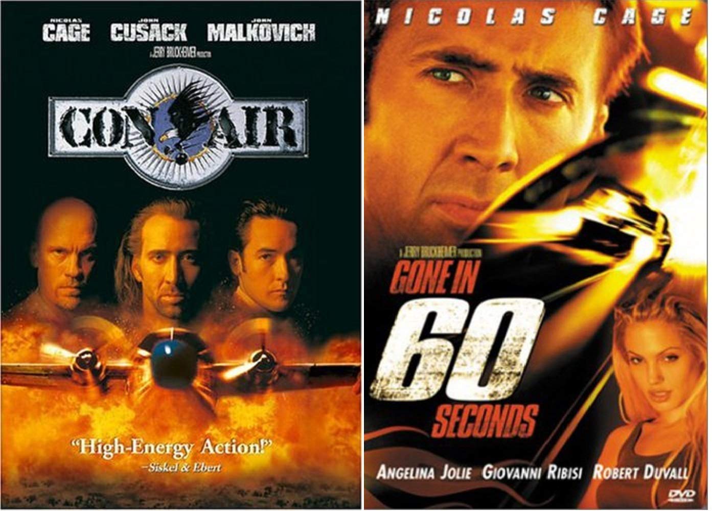 Nicolas Cage Double Feature Con Air & Gone in 60 Seconds 2 DVD Set Widescreen