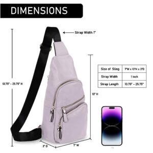 Emperia Small Sling Bag Fanny Packs Crossbody Bags Travel Backpack Chest Bag Gifts for Women Men Lilac