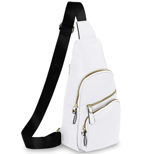 Emperia Small Sling Bag Fanny Packs Crossbody Bags Travel Backpack Chest Bag Gifts for Women Men White