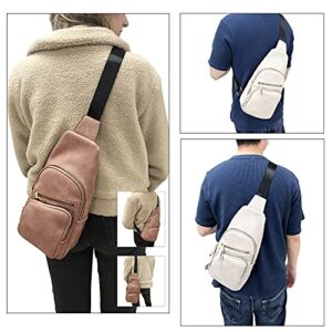 Emperia Small Sling Bag Fanny Packs Crossbody Bags Travel Backpack Chest Bag Gifts for Women Men White