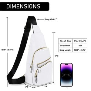 Emperia Small Sling Bag Fanny Packs Crossbody Bags Travel Backpack Chest Bag Gifts for Women Men White