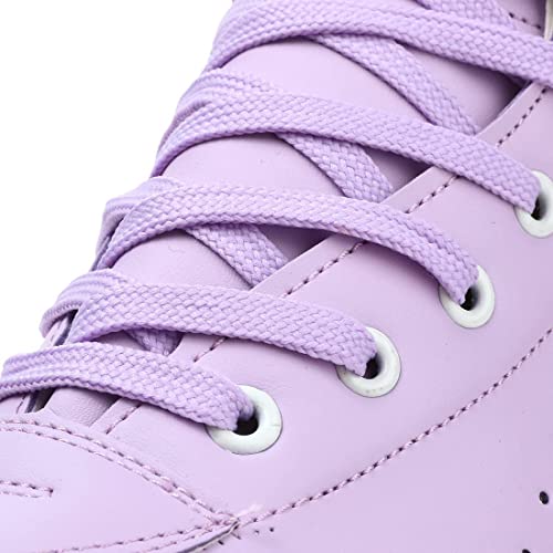 Risup Roller Skates for Women and Men Cowhide High Top Shoes Classic Double Row Roller Skates Four Wheel Roller Skates for Men Girls Unisex Purple Flash,35 US 5