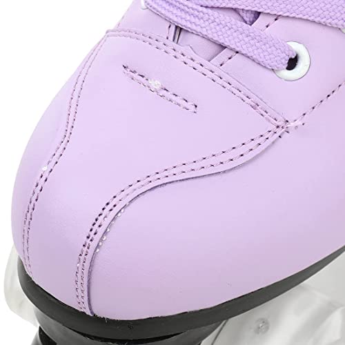 Risup Roller Skates for Women and Men Cowhide High Top Shoes Classic Double Row Roller Skates Four Wheel Roller Skates for Men Girls Unisex Purple Flash,35 US 5