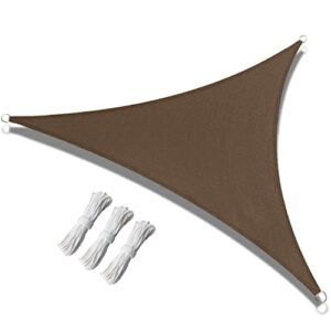 abccanopy sun shade sail, 17'x17'x23' uv block canopy sun awning for patio, deck, backyard (brown)