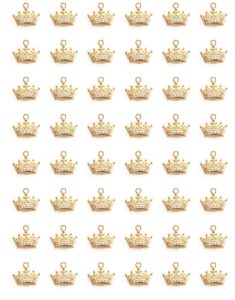 ruwado 30 pcs tiara charm mini metal vintage cute jewelry pendant for diy making necklace bracelet necklace jewelry making crafting accessories earring zippers (gold)