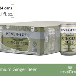 Fever Tree Ginger Beer - Premium Quality Mixer - Refreshing Beverage for Cocktails & Mocktails. Naturally Sourced Ingredients, No Artificial Sweeteners or Colors - 150 ML Cans - Pack of 24