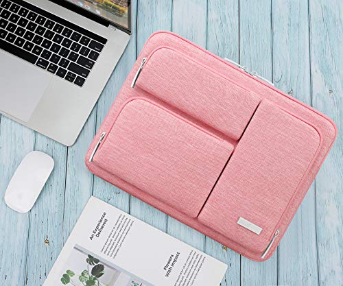 Lacdo Laptop Sleeve for Women, Laptop Sleeve Case for 13 inch New MacBook Air M2 A2681 M1 A2337 A2179 A1932, 13" New MacBook Pro M2 M1 A2338 A2251 A2289 A2159, 12.9" New iPad Pro Computer Bag, Pink