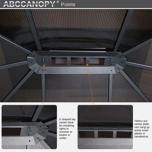 10x12 Double Roof Hardtop Patio Gazebo with Curtains and Netting by ABCCANOPY