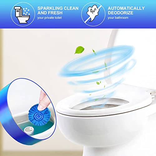 KIISIISO Automatic Toilet Bowl Cleaner Tablets，Bathroom Toilet Tank Cleaner，Blue Clean Bubbles,Strong Detergent Ability,Long-lasting 300 brushes,Mild Fresh Pine Scent(30 Pack)