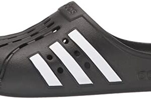 adidas Unisex Adilette Clogs Slide Sandal, Core Black/White/Core Black, 13 US Women/12 US Men