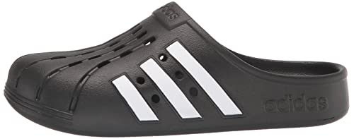 adidas Unisex Adilette Clogs Slide Sandal, Core Black/White/Core Black, 13 US Women/12 US Men