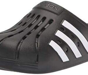 adidas Unisex Adilette Clogs Slide Sandal, Core Black/White/Core Black, 13 US Women/12 US Men