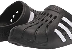 adidas Unisex Adilette Clogs Slide Sandal, Core Black/White/Core Black, 13 US Women/12 US Men