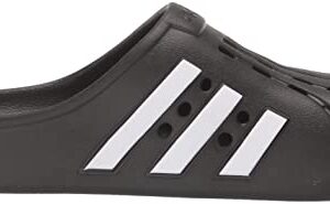 adidas Unisex Adilette Clogs Slide Sandal, Core Black/White/Core Black, 13 US Women/12 US Men