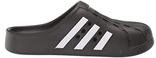 adidas Unisex Adilette Clogs Slide Sandal, Core Black/White/Core Black, 13 US Women/12 US Men