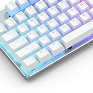 Glorious Custom Gaming Keyboard - GMMK 85% Percent TKL - USB C Wired Mechanical Keyboard - RGB Hot Swappable Switches & Keycaps - Silver/White Metal Top Plate