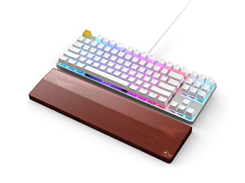 Glorious Custom Gaming Keyboard - GMMK 85% Percent TKL - USB C Wired Mechanical Keyboard - RGB Hot Swappable Switches & Keycaps - Silver/White Metal Top Plate