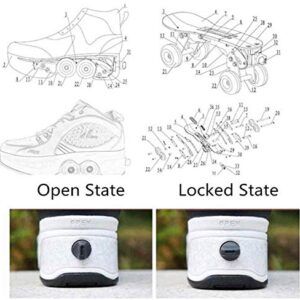 Double-Row Deform Wheel Automatic Walking Shoes Invisible Deformation Roller Skate 2 in 1 Removable Pulley Skates Skating Rollerskates Outdoor Parkour Shoes with Wheels for Girls Boys,White high,US 6