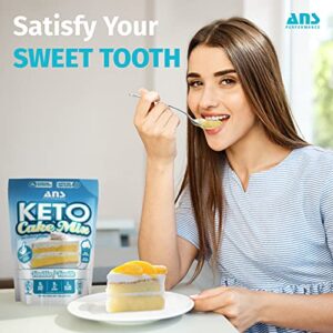 ANS Performance Keto Cake Mix - Low Carb Keto Baking Mix - Vanilla Zero Added Sugar - Naturally Sweetened - Gluten-Free Treat - Vegetarian Friendly