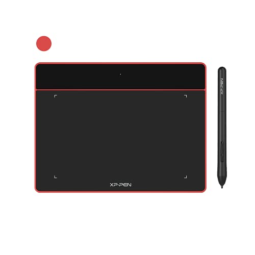 Drawing Tablet XPPen Deco Fun S Graphic Tablet with 8192 Levels Pressure, Artist Tablet 8 for Student E-Learning and Online Teaching Compatible with Window/Mac/Android/Chrome/Linux(Red, 6x4 Inch)