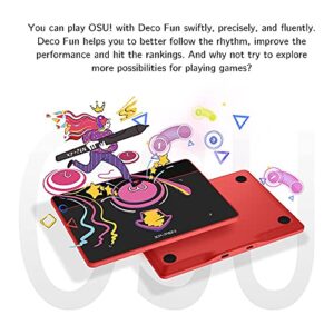 Drawing Tablet XPPen Deco Fun S Graphic Tablet with 8192 Levels Pressure, Artist Tablet 8 for Student E-Learning and Online Teaching Compatible with Window/Mac/Android/Chrome/Linux(Red, 6x4 Inch)