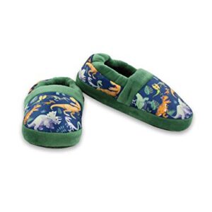 Jurassic World Dinosaur Boys Toddler Plush Aline Slippers (2-3 M US Little Kid, Navy)