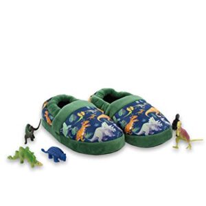 Jurassic World Dinosaur Boys Toddler Plush Aline Slippers (2-3 M US Little Kid, Navy)