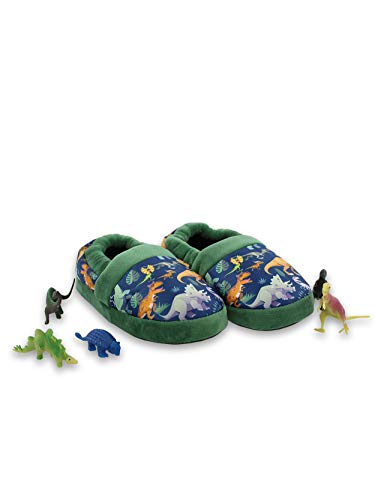 Jurassic World Dinosaur Boys Toddler Plush Aline Slippers (2-3 M US Little Kid, Navy)