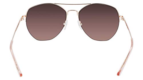 Calvin Klein Women's CK20121S Pilot Sunglasses, Rose Gold, 57/17/140