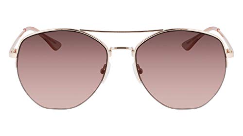 Calvin Klein Women's CK20121S Pilot Sunglasses, Rose Gold, 57/17/140