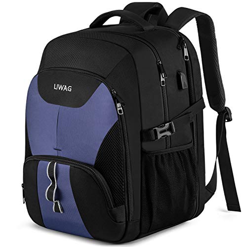 Extra Large Business Travel Backpack, Big Laptop Backpack with USB Charging Port for Men Womens, Anti Theft Water Resistant College Backpack Computer Bag Fits 17.3Inch Laptop Notebook,Blue