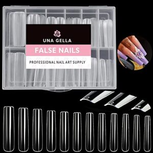 una gella full cover nail tips square gel nails tips 120 pcs no c curve nail tips xxl extra long nail tips full cover square straight tips no c curved fake nails tapered square nails for acrylic nails for salon home diy with box