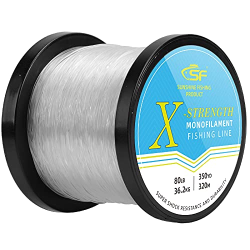 SF Monofilament Fishing Line Premium Spool X-Strong Mono Nylon Material Leader Line Clear for Saltwater Freshwater 30LB